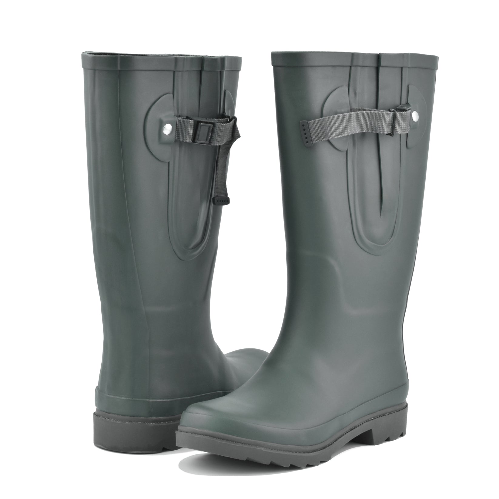 Charcoal Grey Tall Wide-Calf Wellies – Slimmer Fit Through the Foot ...